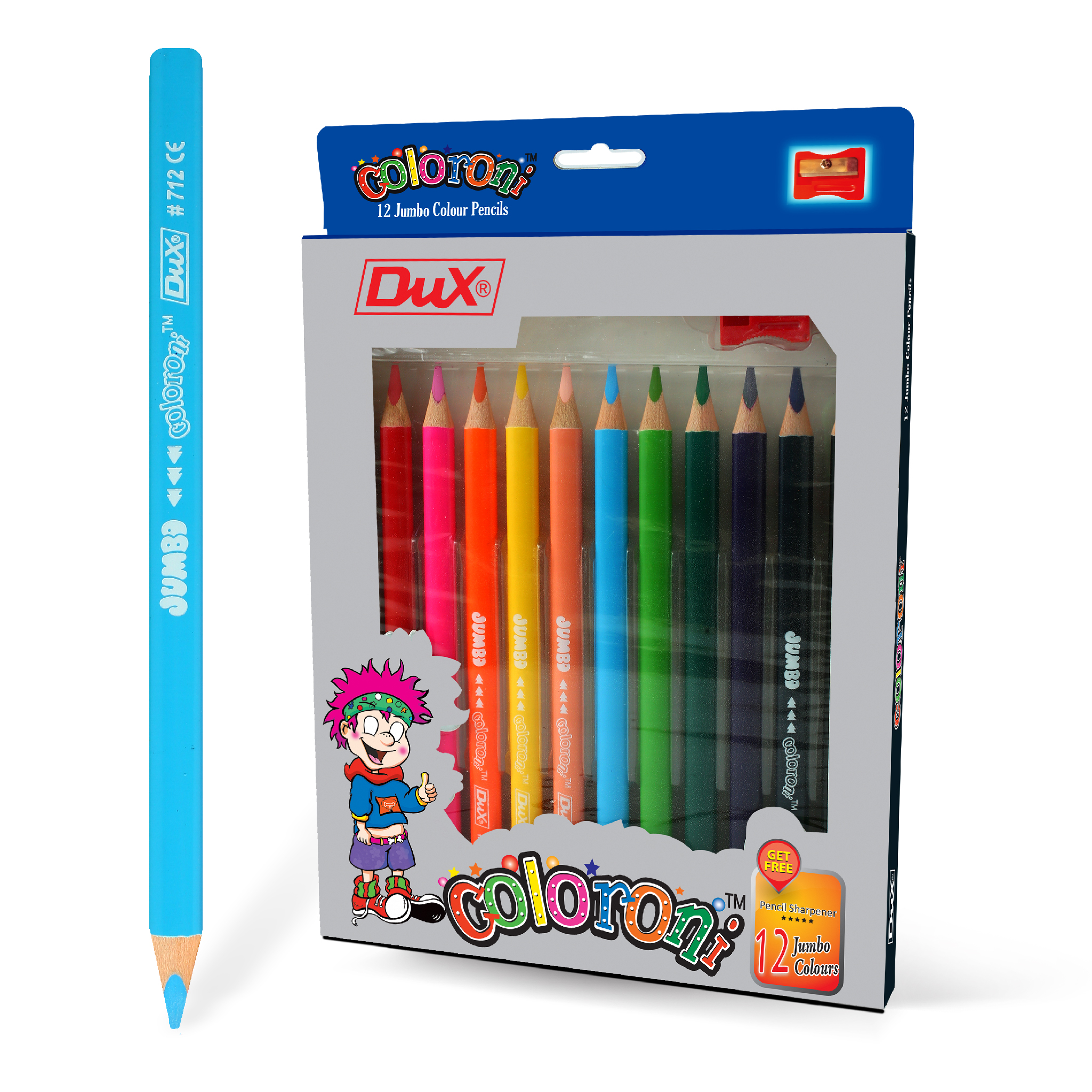 Dux Color Pencil 712 Coloroni (Jumbo) (12 Colors) – Dux Stationery